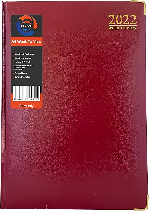 2023 A4 / A5 / A6 Day A Page DAP and Week To View WTV Diary Padded ...