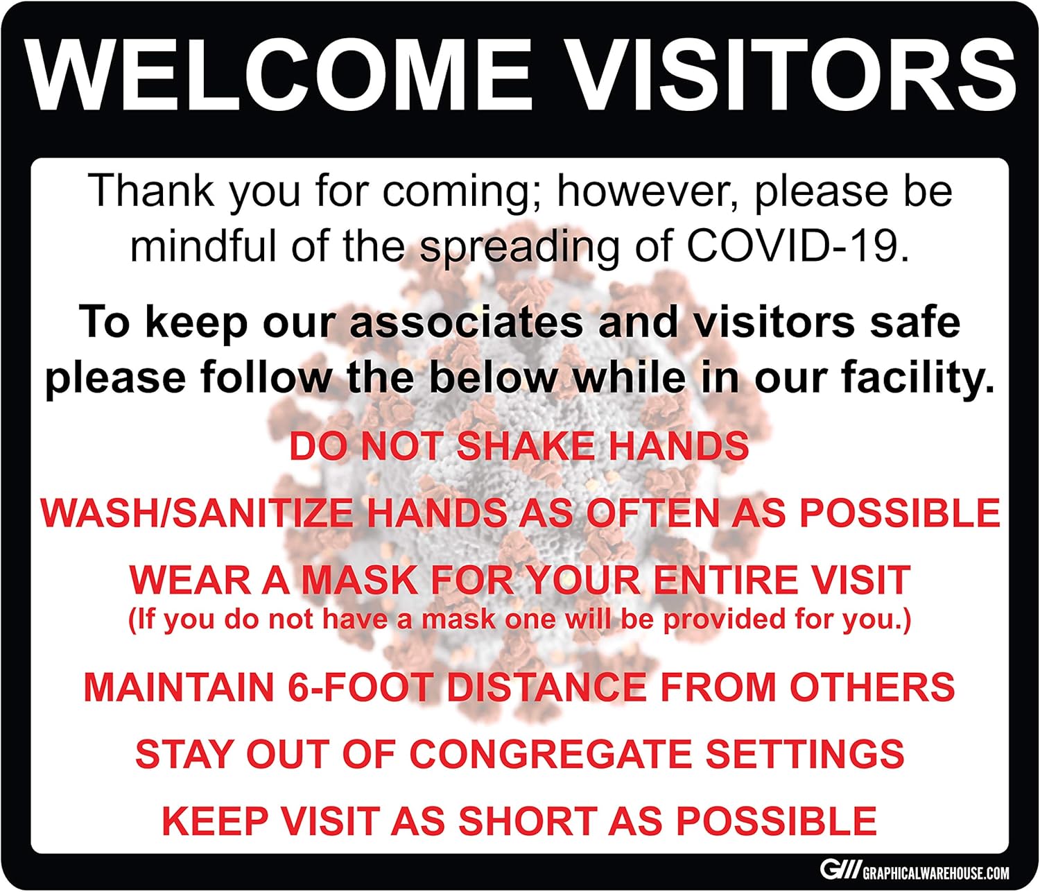 Amazon.com: Visitor Policy and Procedures - Durable Vinyl Banner- 36x24 ...