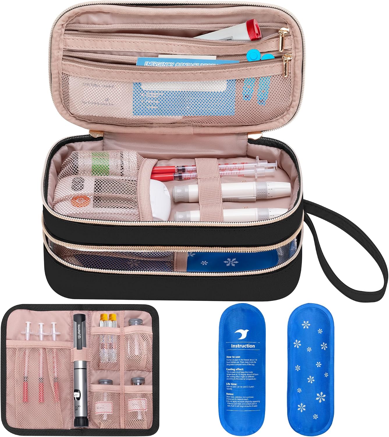 YARWO Diabetic Travel Case for Insulin, Portable Storage Bag with ...