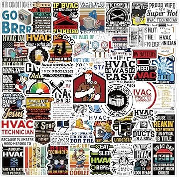 Amazon.com: 56Pcs HVAC Electric Welder Stickers Pack, Aesthetic Vinyl ...
