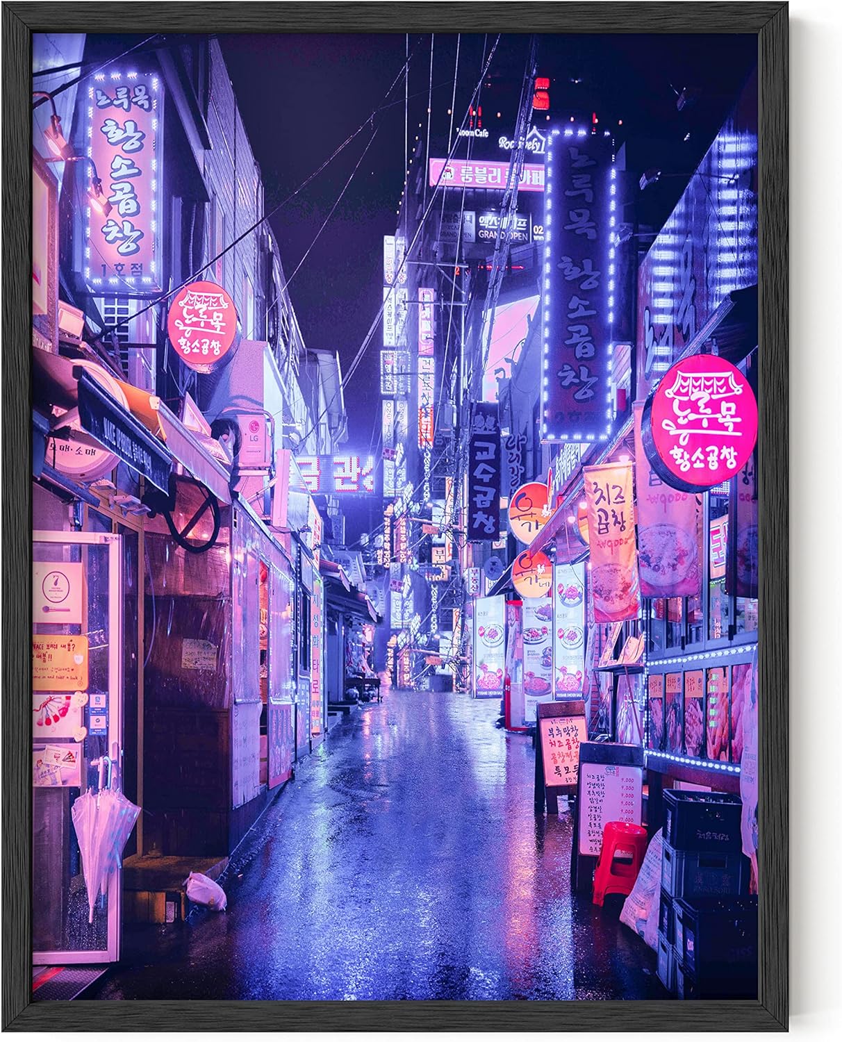 Amazon.com: RipGrip Neon Wall Art - City Seoul Korea Poster, Bedroom ...