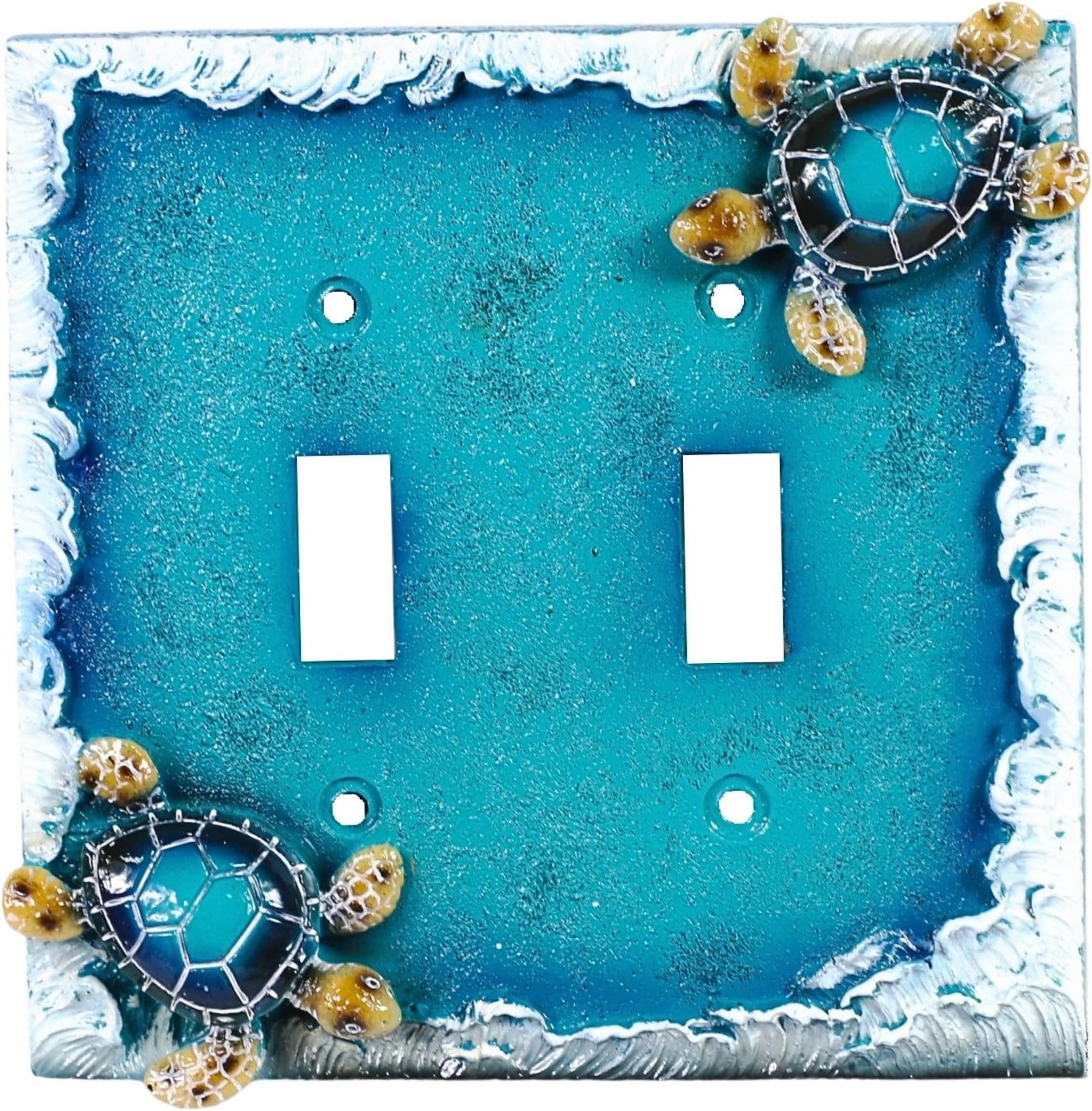 Nautical Duplex Outlet Receptacle (1 Gang) Wall Plate with Sea Turtle ...