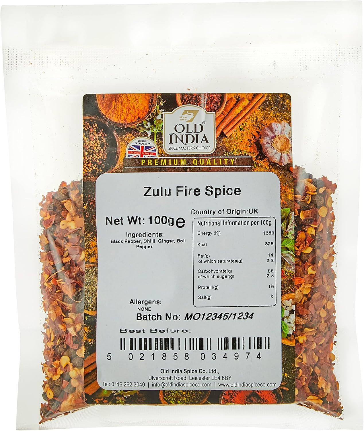 Old India Zulu Fire Spice 100g : Amazon.co.uk: Grocery