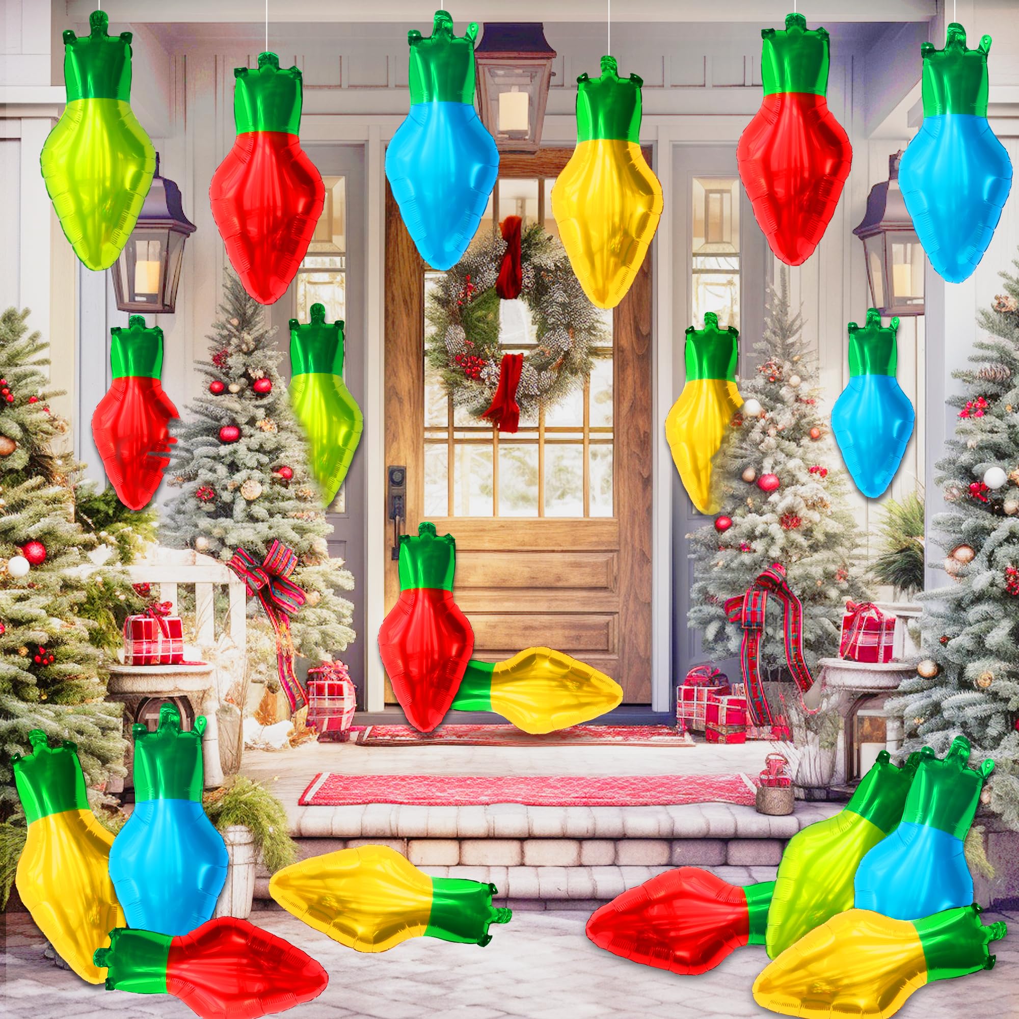Amazon.com: KatchOn, Multicolored Christmas Light Balloons - Large ...