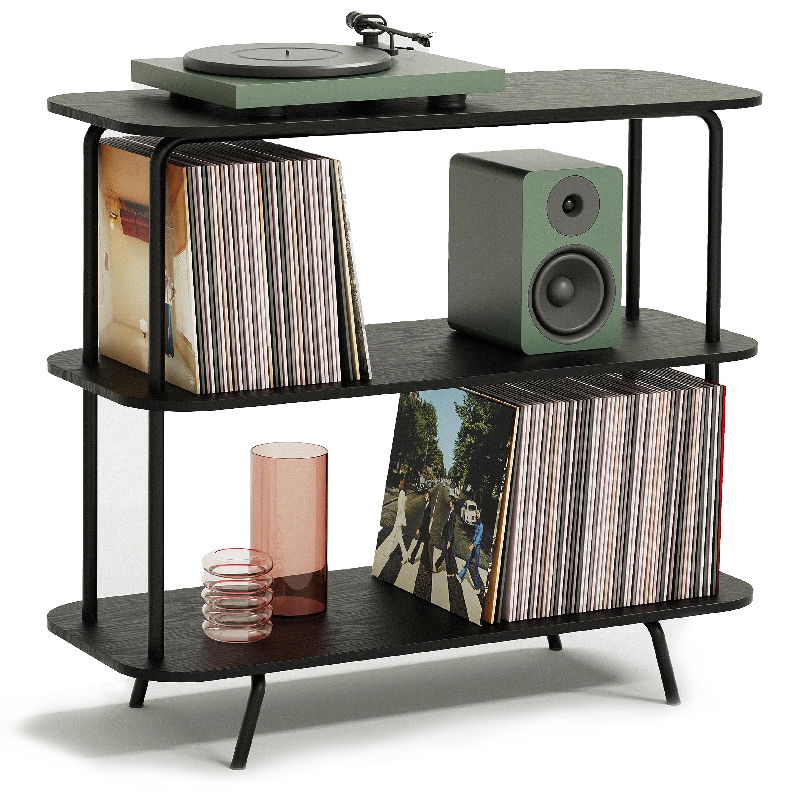Vefunk Record Player Stand, Vinyl Storage, Turntable Stand, Vinyl ...