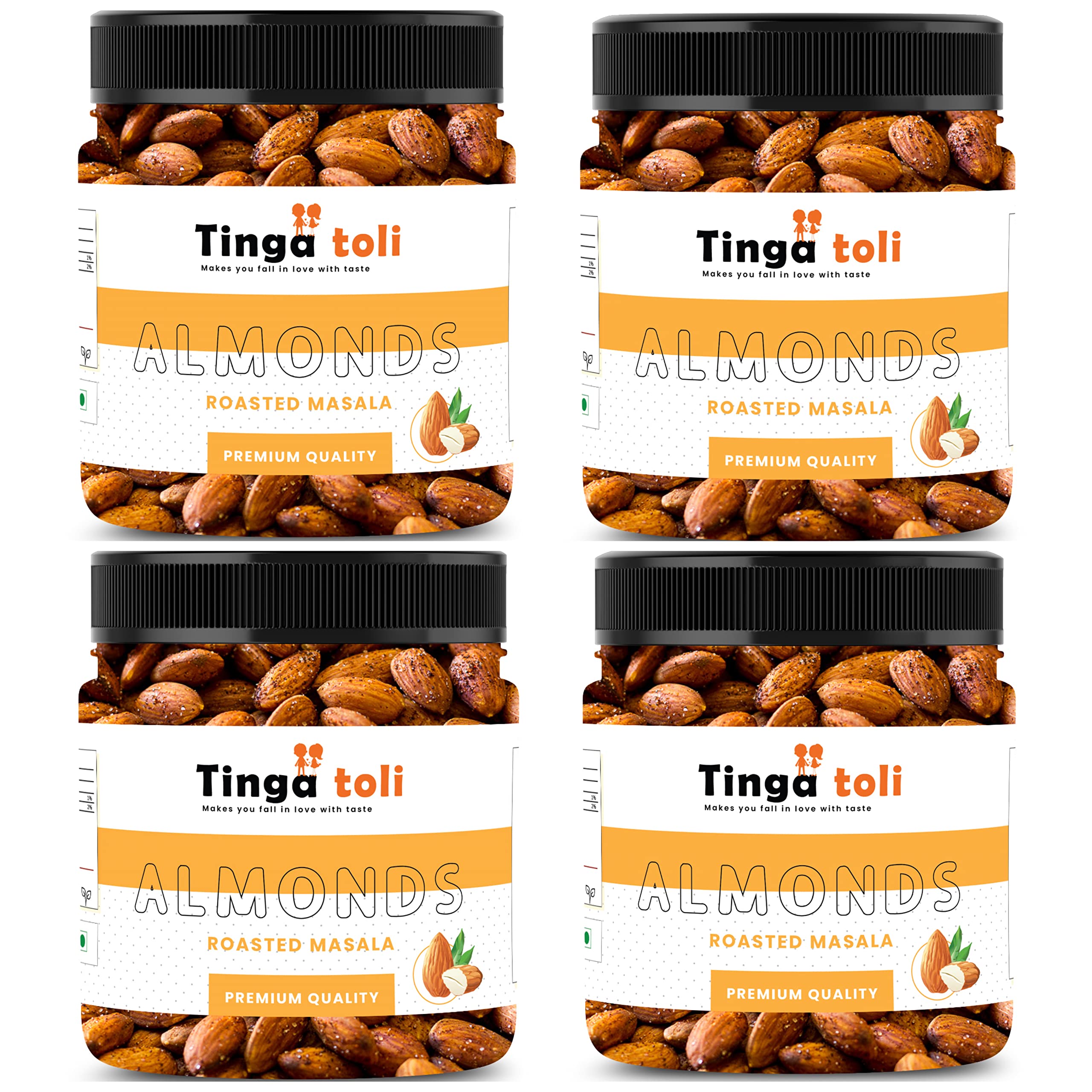 TINGA TOLI Masala Badam Almond (Badam) Masala Almonds Pack of 4 of 250 ...