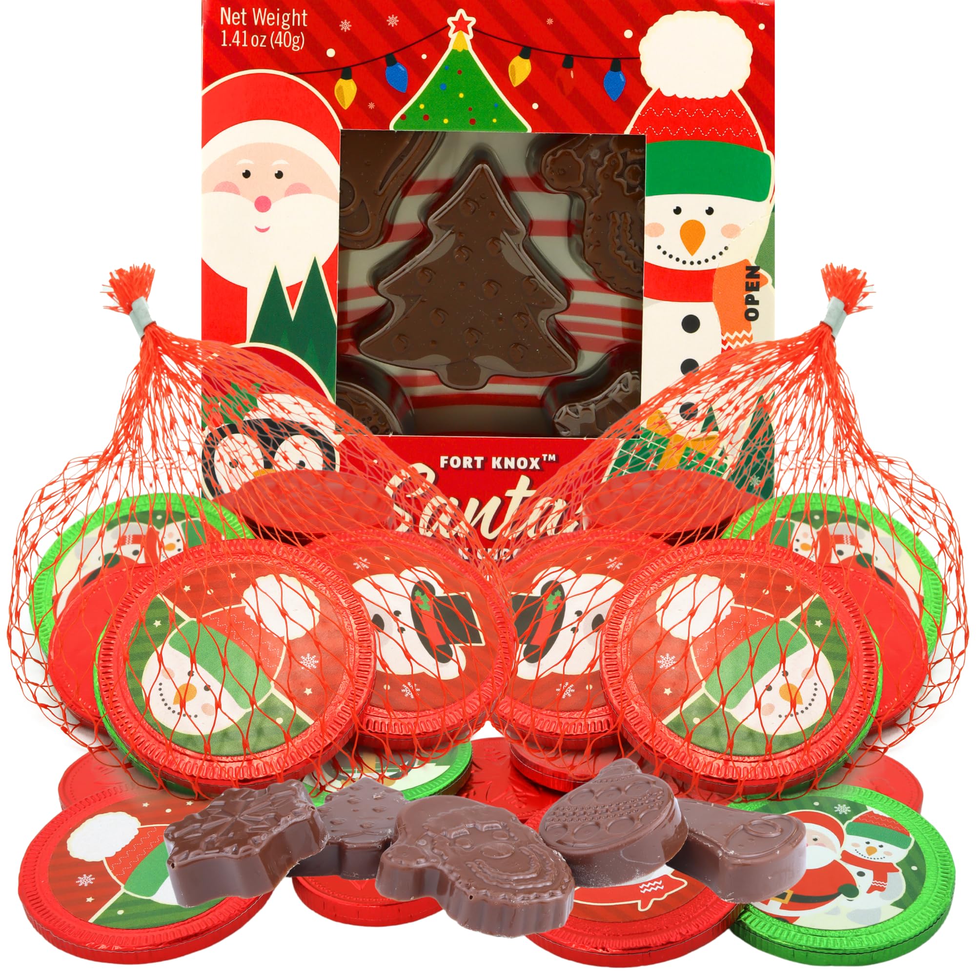 Amazon.com : Christmas Milk Chocolate, Holiday Themed Foil Wrapped ...