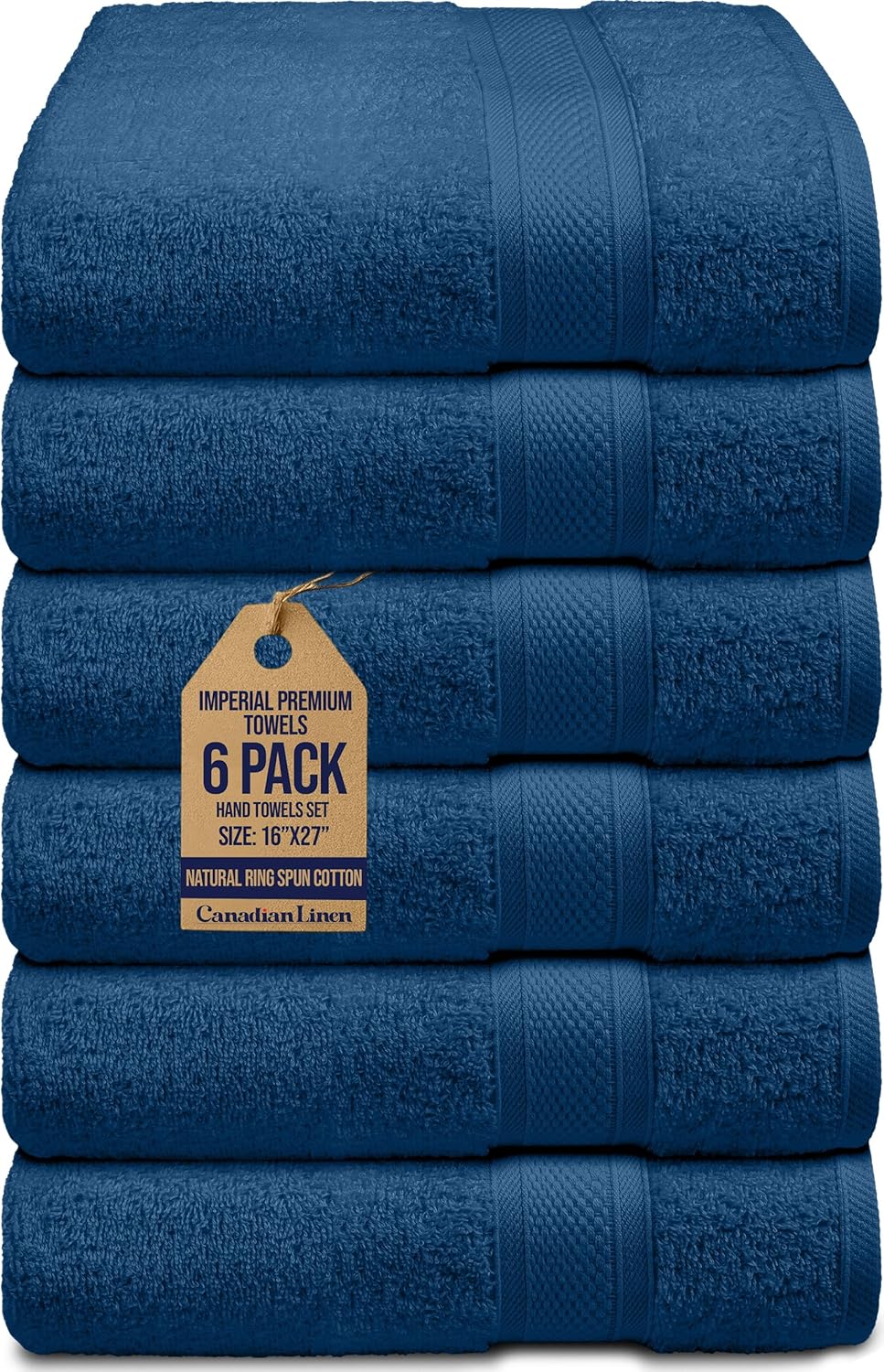 Canadian Linen Imperial Premium Hand Towels Set, 6 Pack, 16”x27”, Soft ...