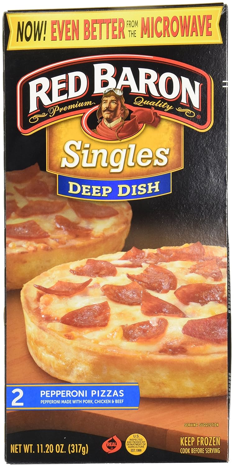 Amazon.com: Red Baron, Deep Dish Singles Pepperoni Pizza, 11.20 oz ...