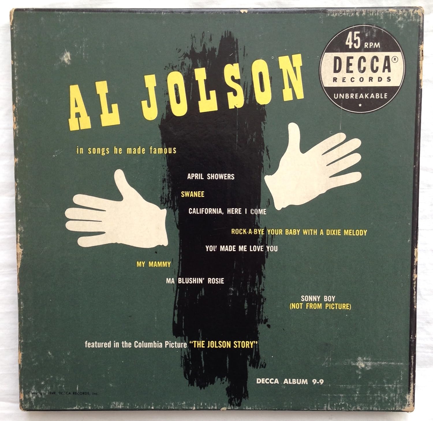Al Jolson - Boxed Set of 45s: AL JOLSON in songs he made famous ...