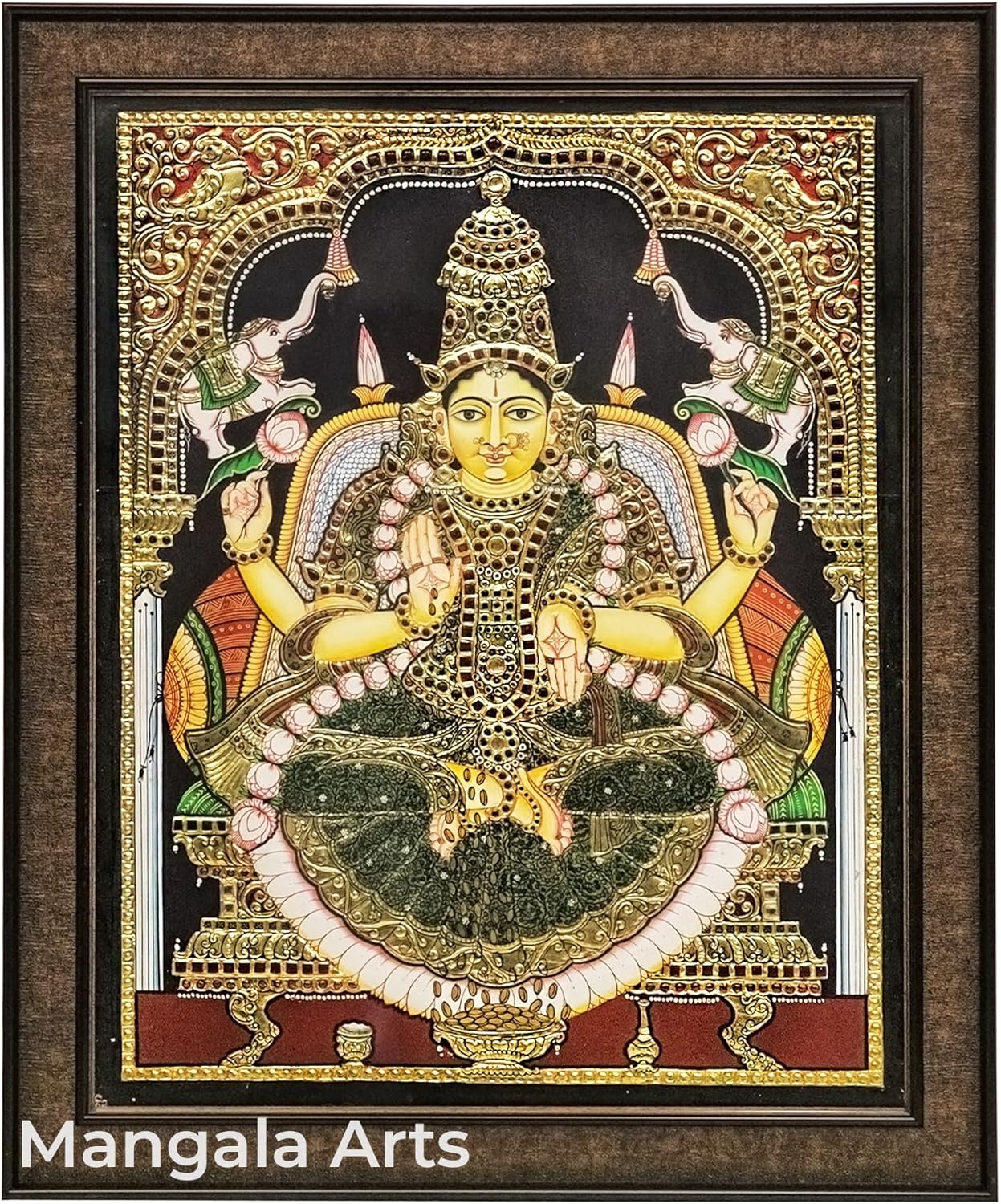 Amazon.com: Mangala Arts Gajalakshmi Tanjore painting, 24 Carat Gold ...