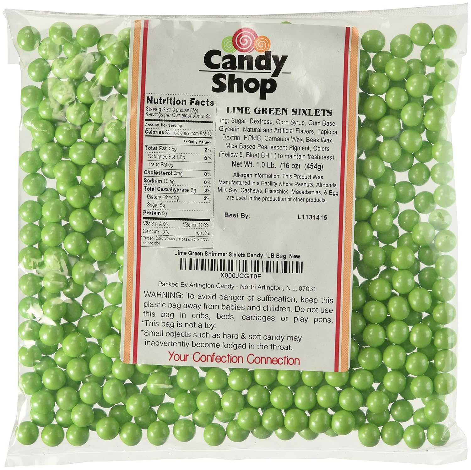 Amazon.com : Lime Green Shimmer Sixlets Candy 1LB Bag : Grocery ...