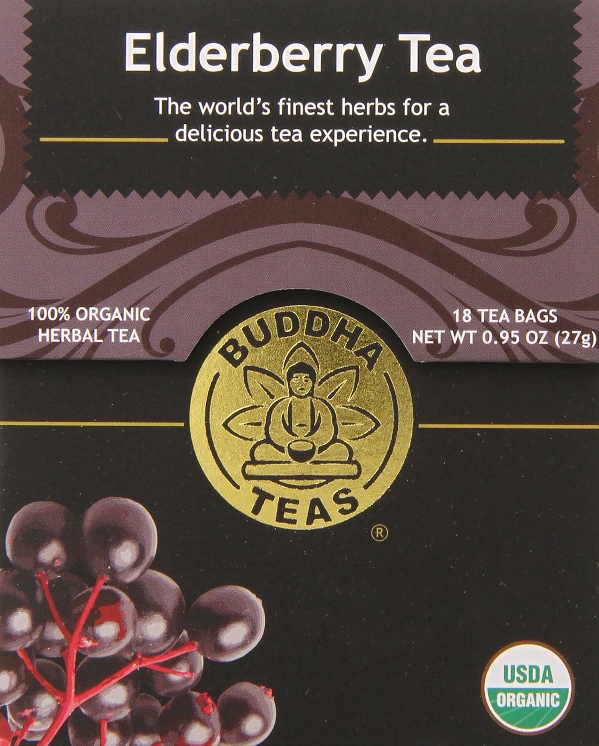 Amazon.com : Buddha Teas Elderberry Tea, 18 Count (Pack of 6) : Grocery ...