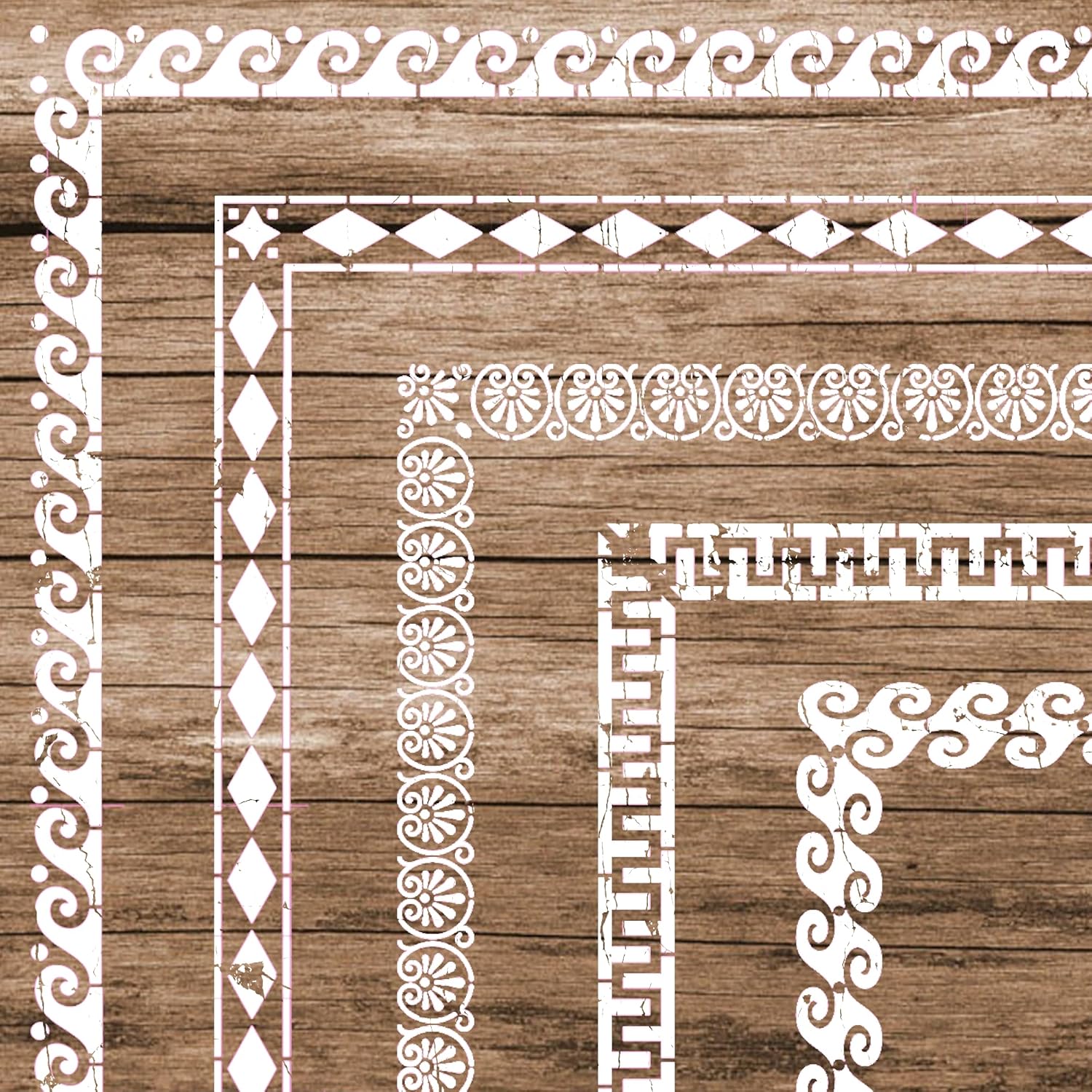 Amazon.com: Corner and Border Stencils, Border Stencils for Wood ...