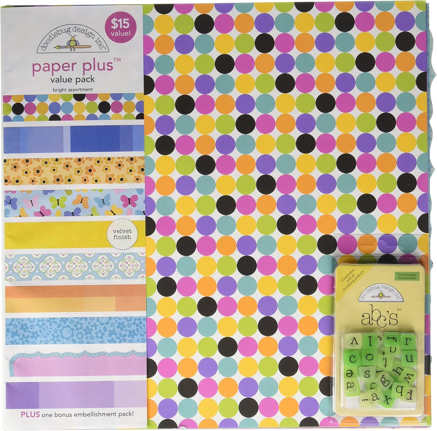 Amazon.com: DOODLEBUG Paper Plus Assortment Pack 12"X12"-Bright