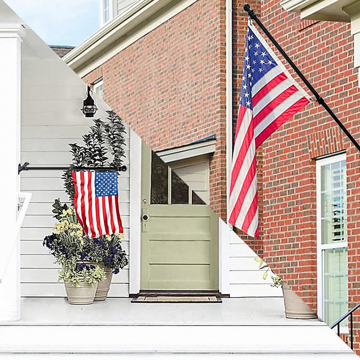 Kit de mástil de bandera de 6 pies, soportes de asta de bandera de ...