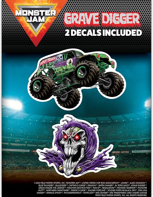 Amazon.com - Monster Jam Grave Digger Decals - Set of 2 Grave Digger ...