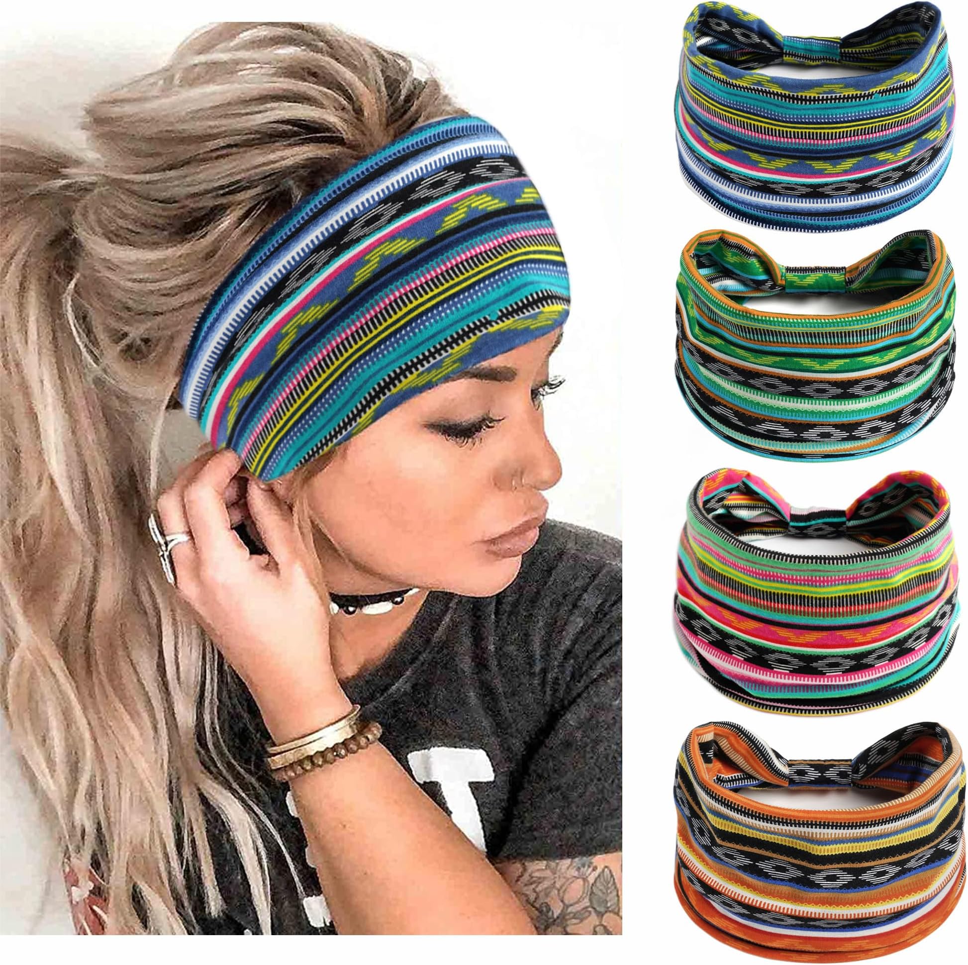 Amazon.com : Melbelia Wide Headbands for Women Non Slip, Boho Thick ...