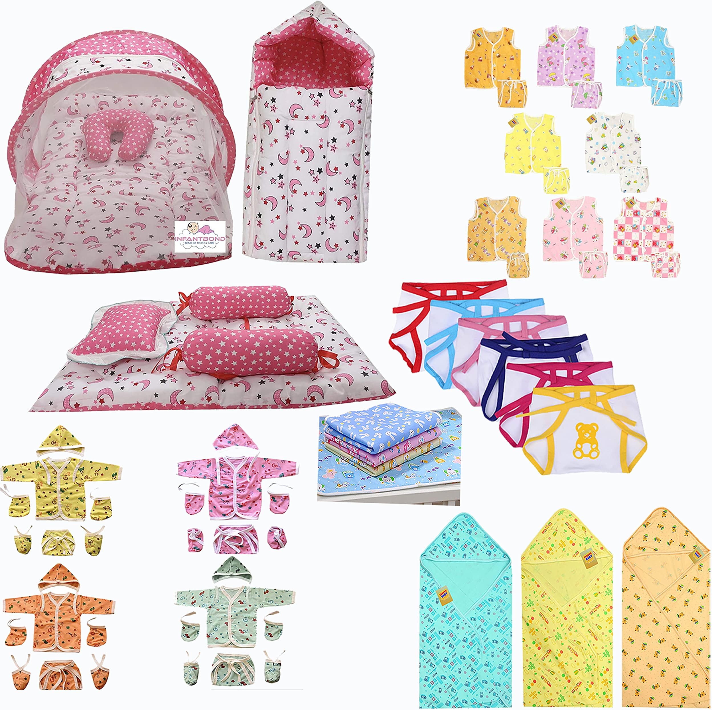 Infantbond 56 in 1 New Born Baby Complete Daily Items Combo(0-6 Months ...