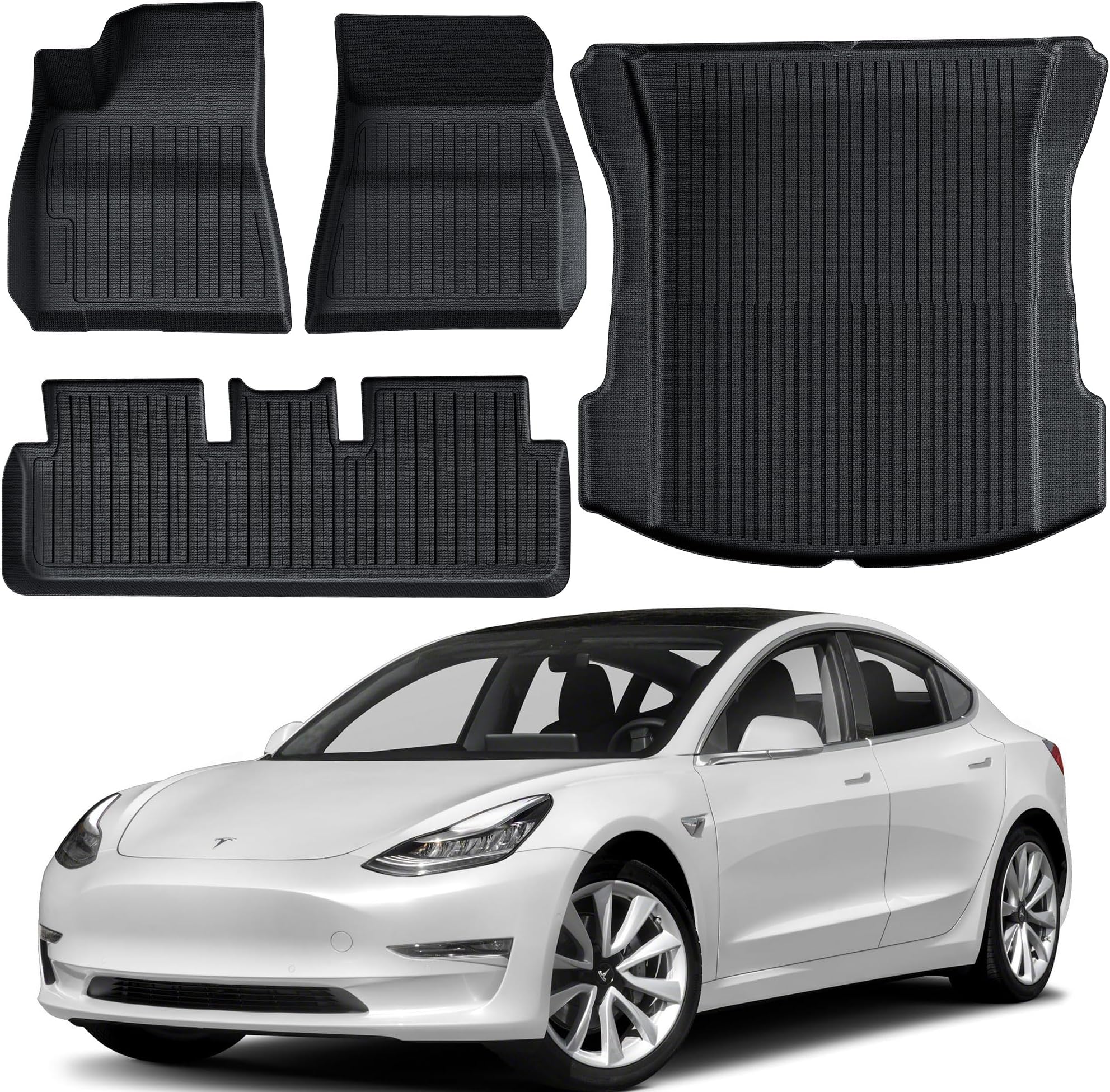 TOPlight Model 3 All Weather Floor Mats,Heavy Duty Durable Flexible ...