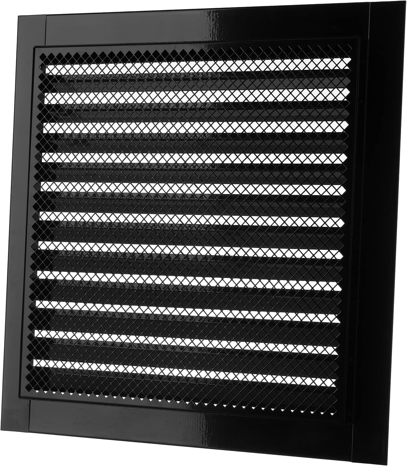 300x300mm / 12×12” Black Metal Industrial Grille with Insect Mesh ...