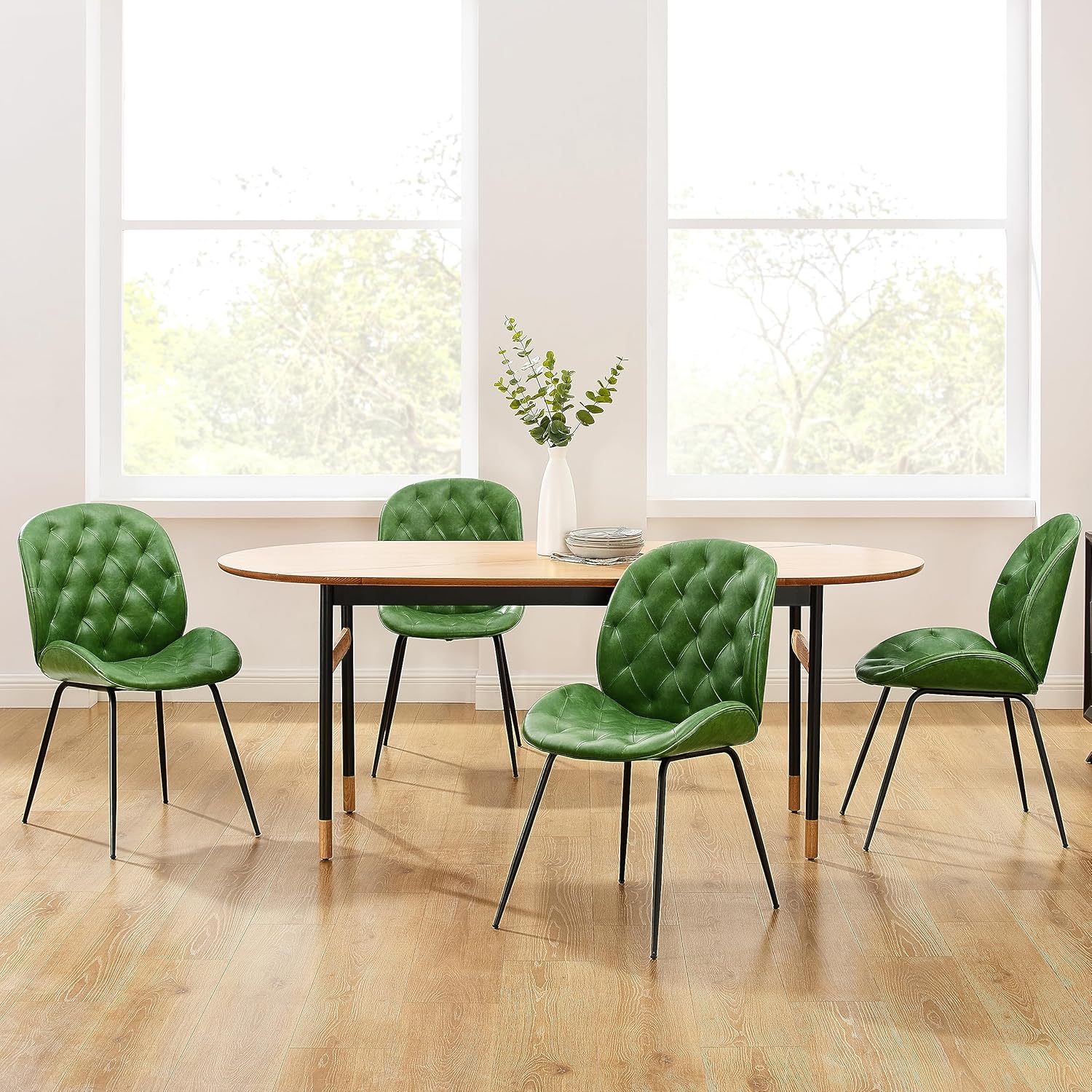 Amazon.com - Art Leon Dining Chairs Set of 4, PU Leather Upholstered ...