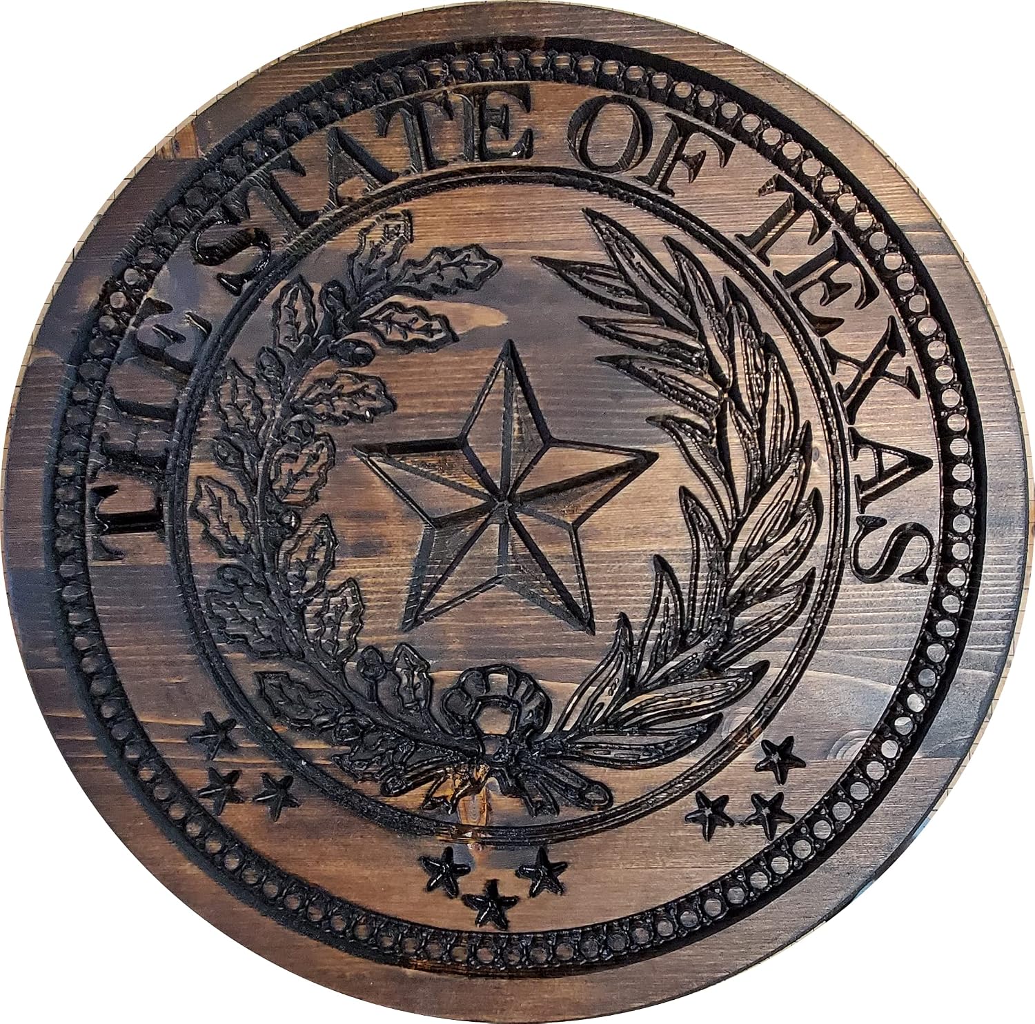 Amazon.com: TEXAS Wall Art, 18' dia State Seal of TEXAS, Rustic Texas ...