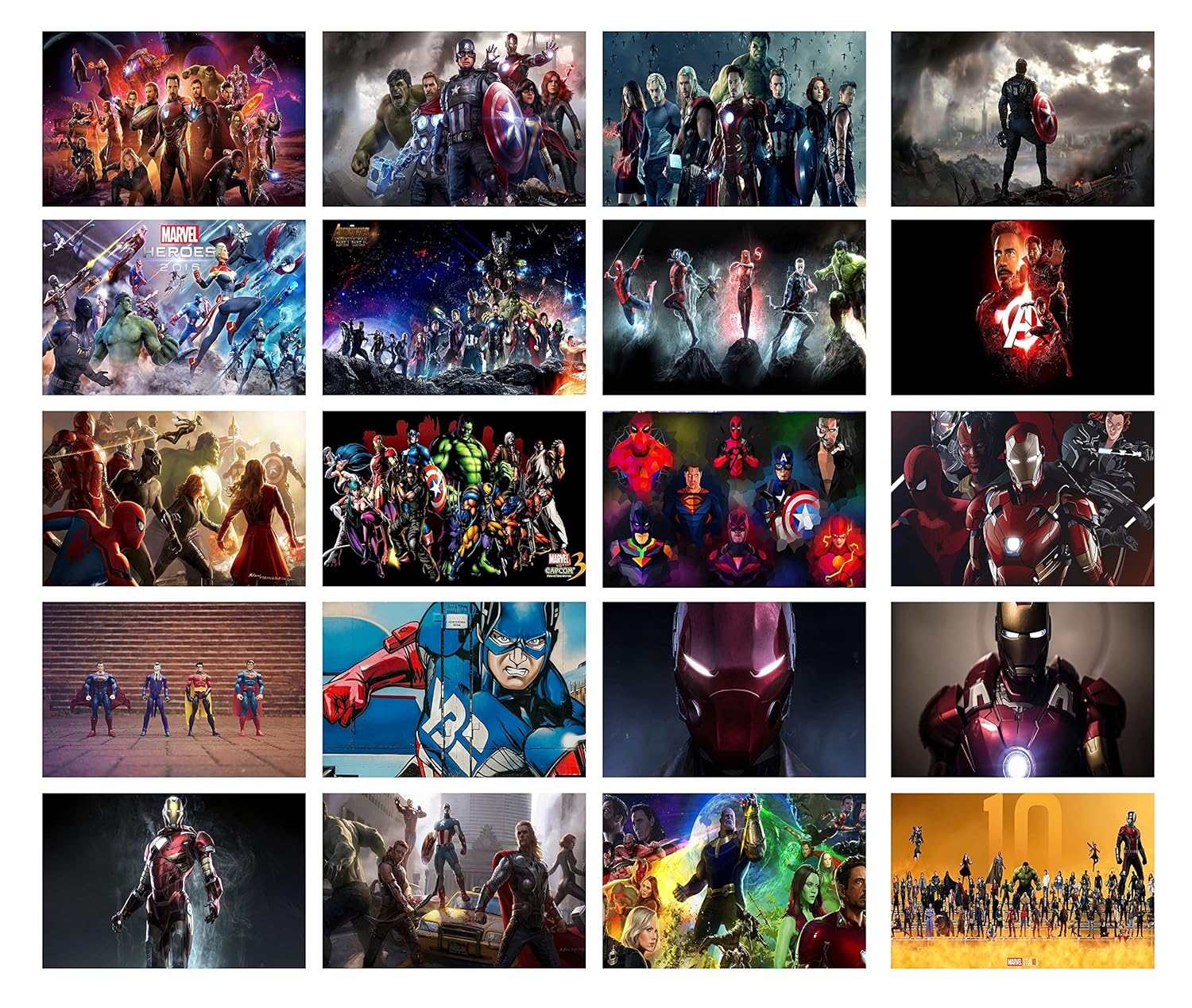 PRINTHUBS Superhero Marvel Avengers Sticker Posters for Gaming Room ...