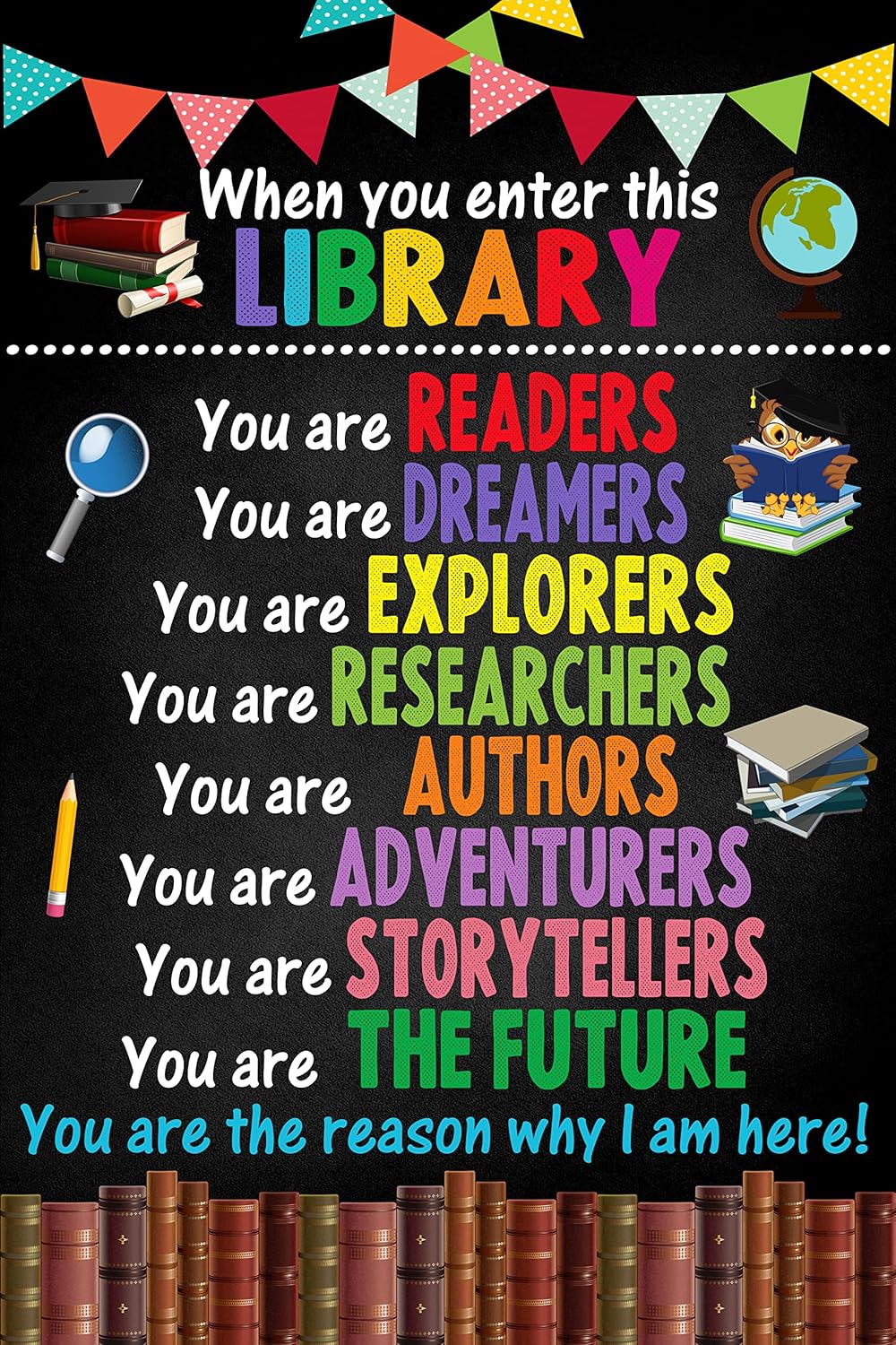 Amazon.com: When y6ou enter this Library Reading is an adventure Books ...