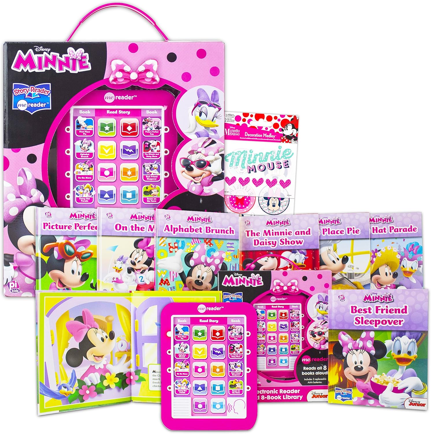 Amazon.com: Disney Minnie Mouse Read Along Books Electronic Reader 8 ...
