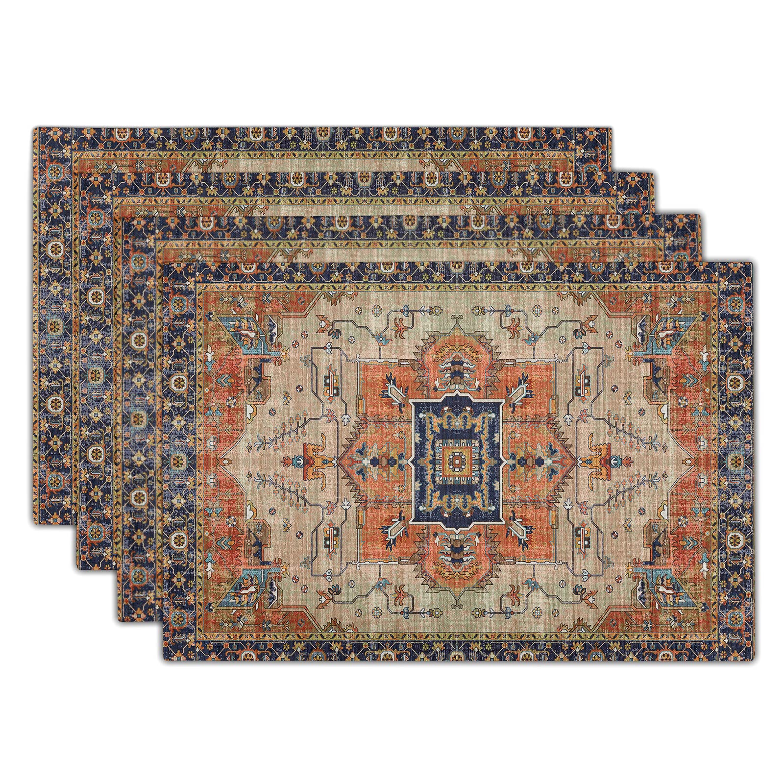 Amazon.com: Aztec Terracotta Boho Placemats Set of 4 Vintage Rust Retro ...