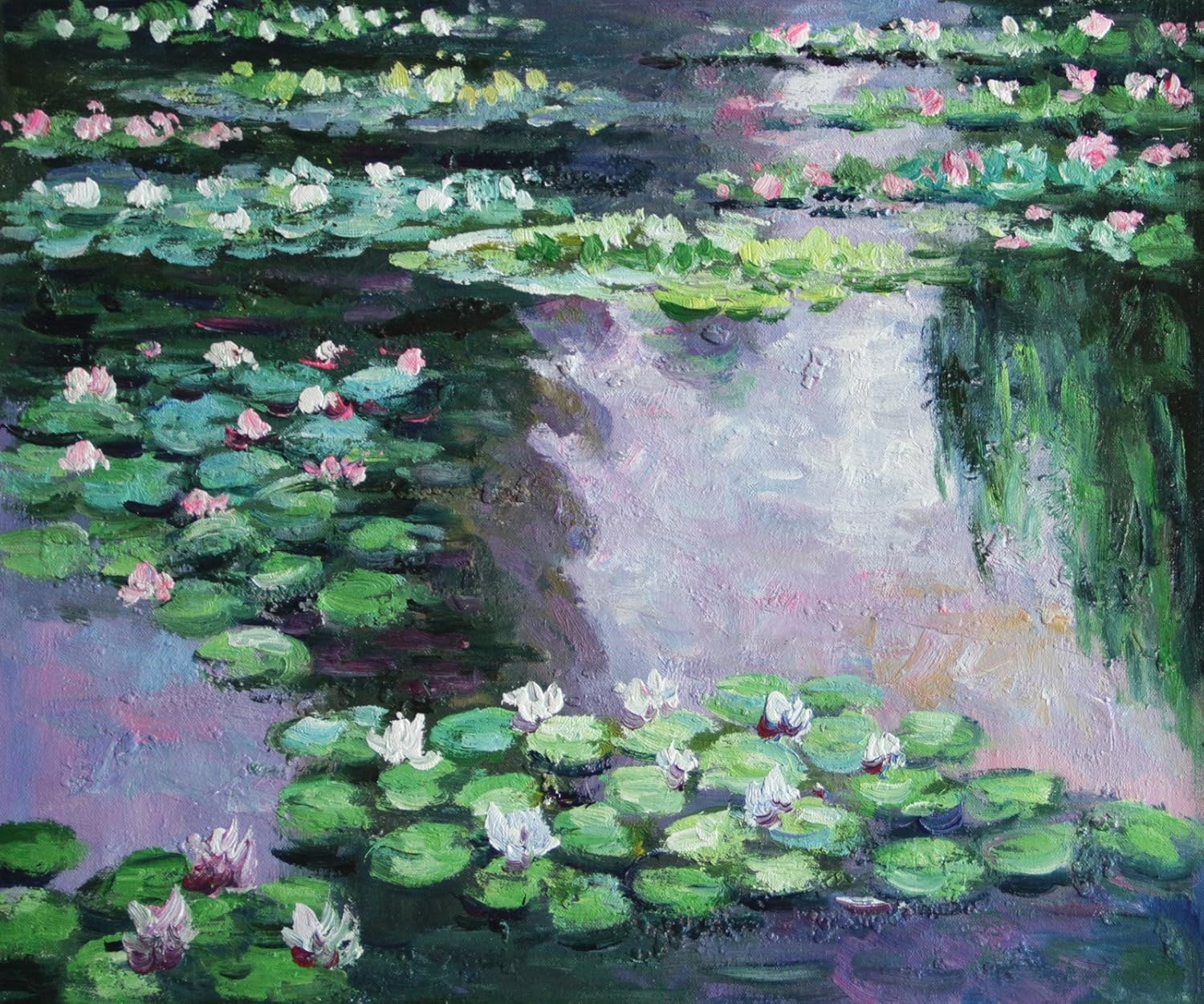 Amazon.com: Oil Painting Wall Art Claude Monet "Water Lilies(green and ...
