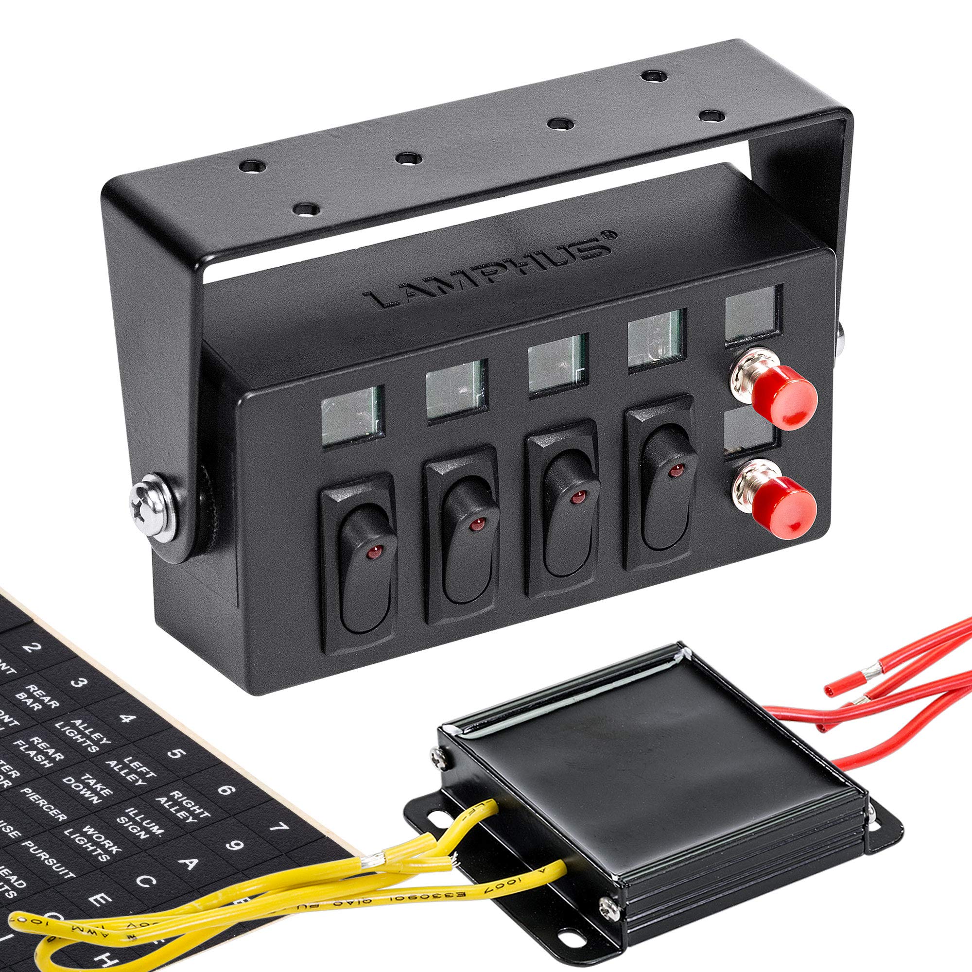 Buy SWBX42 12V Rocker Switch Box 4 X 15A ON OFF 2 X 5A Momentary