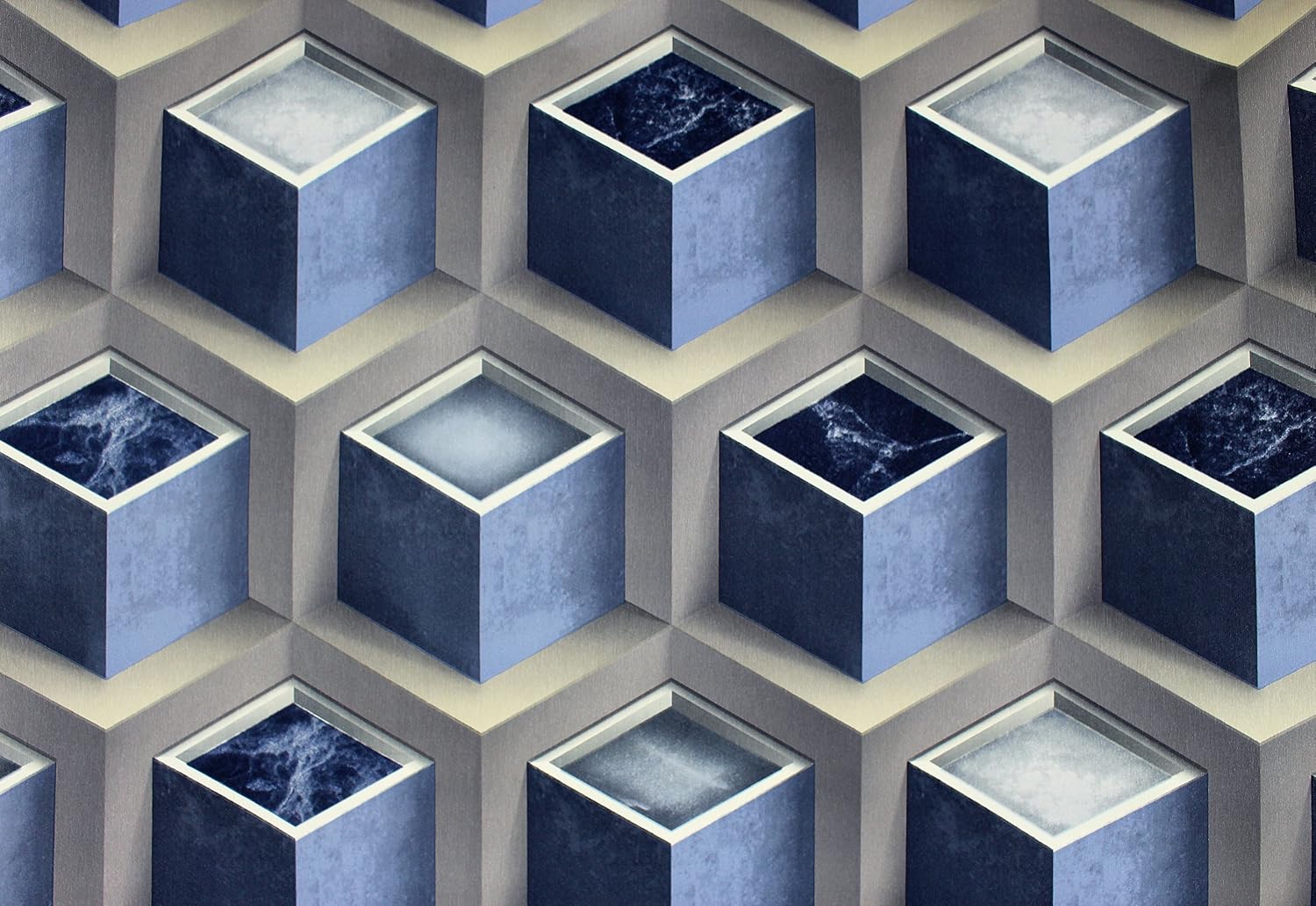 Euro Tische 3D Cube Vinyl Wallpaper 20 m Length (2 Rolls) - Modern Wall ...