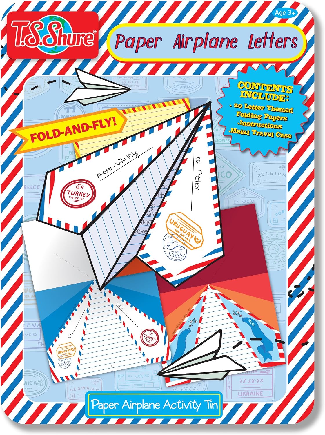 Amazon.com: T.S. Shure Paper Airplane Letters Activity Tin : Toys & Games