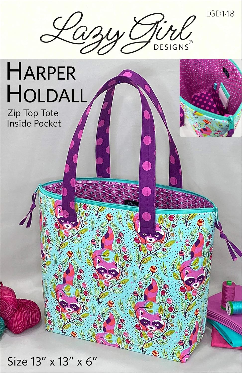 Amazon.com: Lazy Girl Designs Harper Holdall Pattern, Multicolor : Arts ...