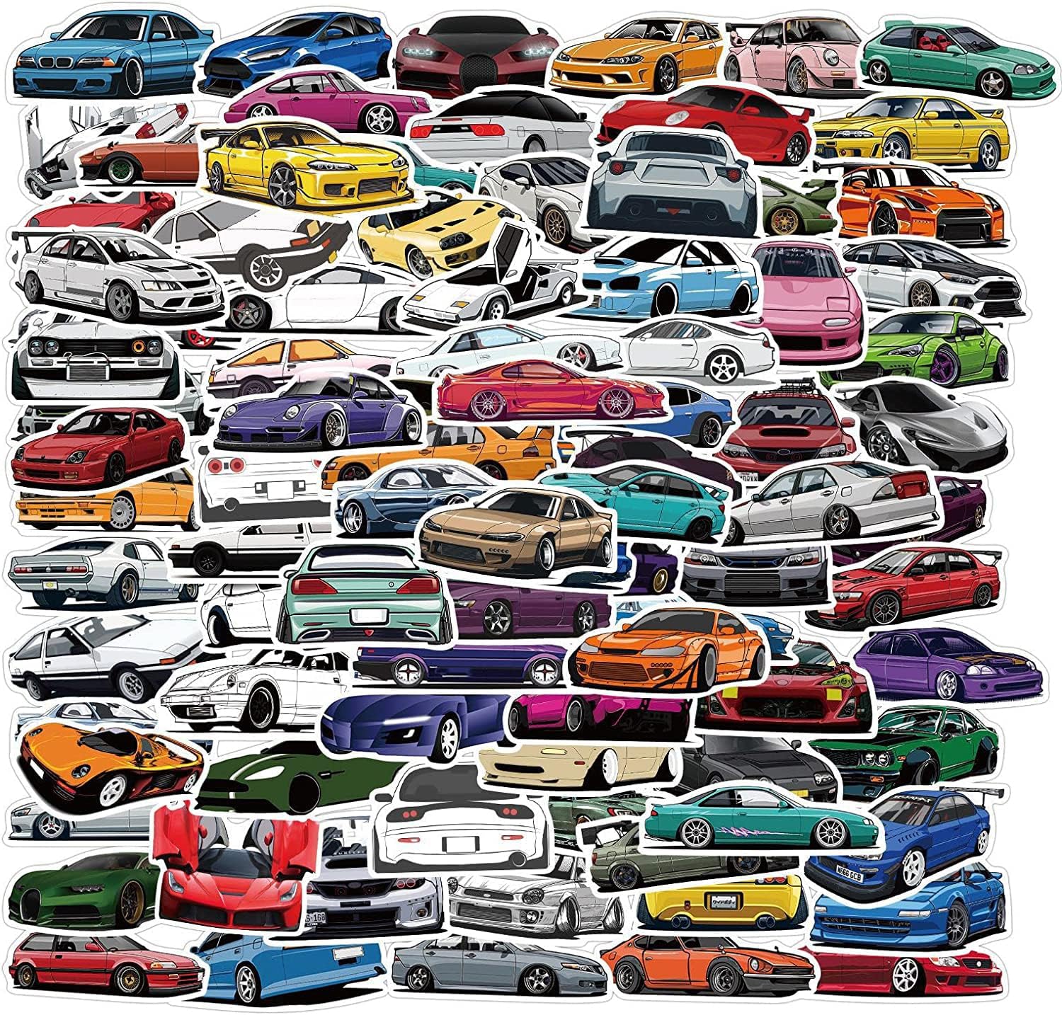 Amazon.com: 100Pcs JDM Sports Car Stickers Durable Racing Graffiti ...