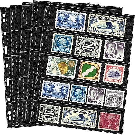 Amazon.com: 20 Sheets Stamp Pages Collector Stamp Collecting Album ...
