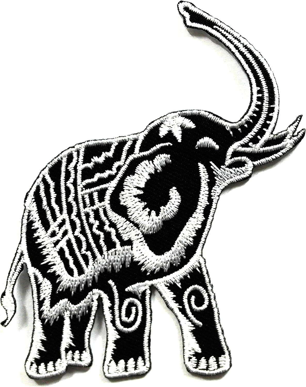 Amazon.com: Silver Elephant Patch - Applique Embroidered patches - Iron ...