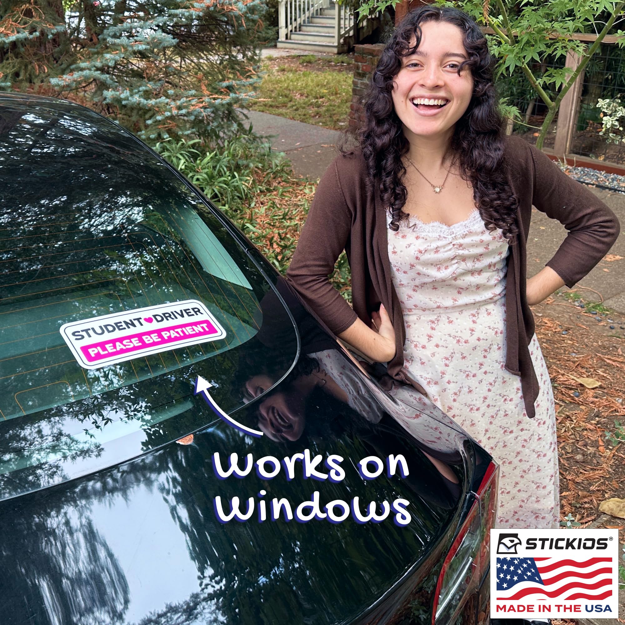 Snapklik.com : Stickios Non-Magnetic Pink Student Driver Stickers ...