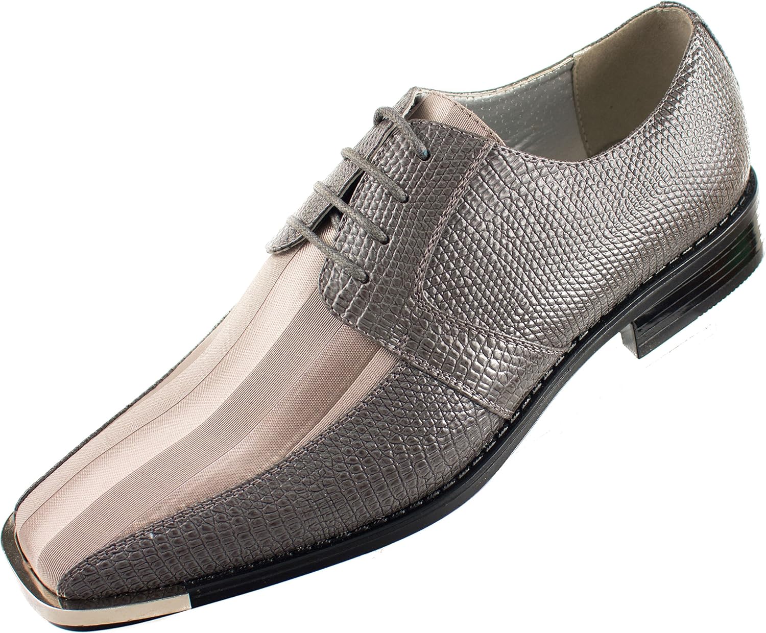 Viotti Mens Grey Classic Oxford Striped Satin Dress Shoe: Style 163ST ...