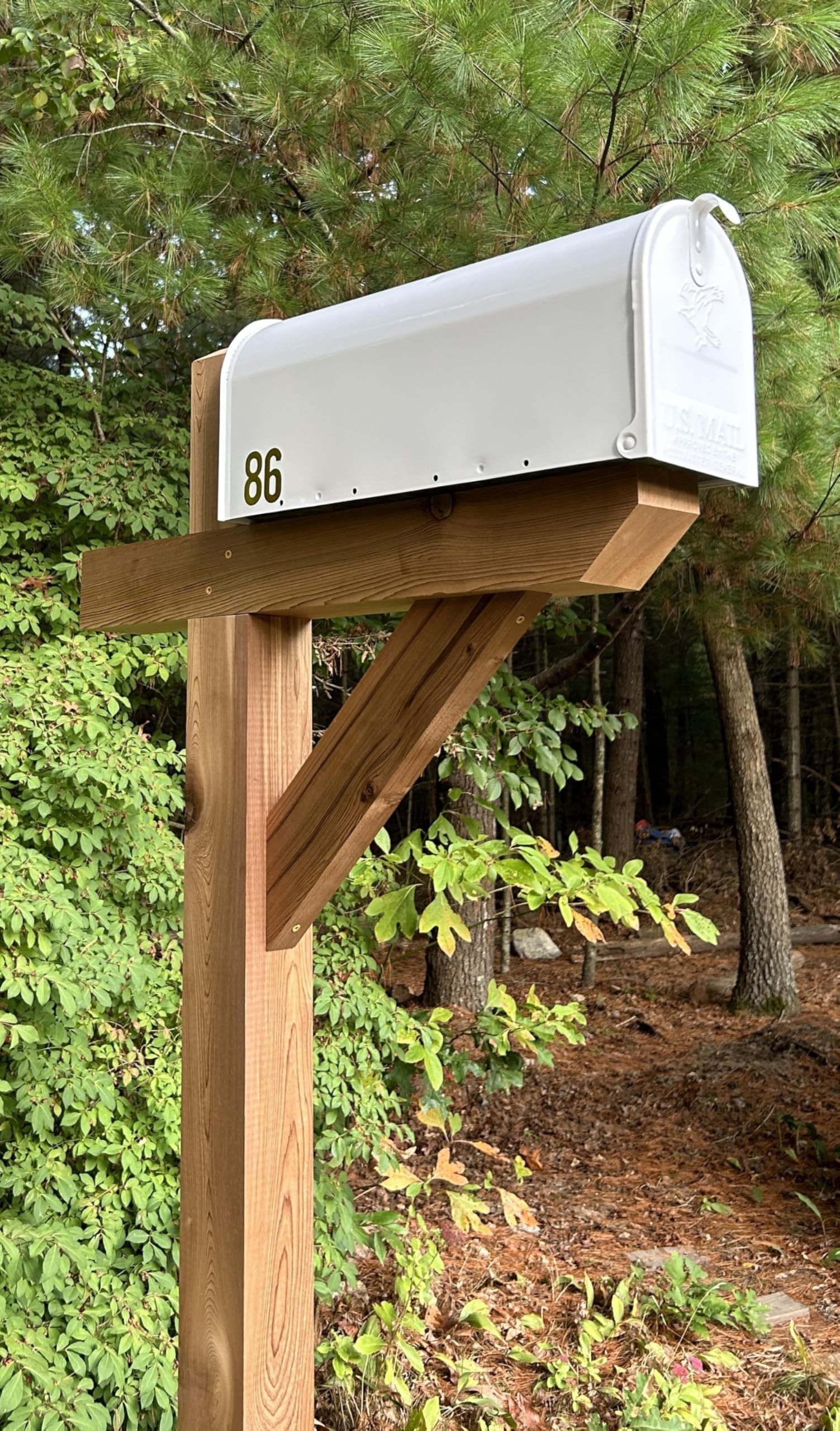Amazon.com: Cedar Mailbox Post Handcrafted with a 24-inch Base for a ...