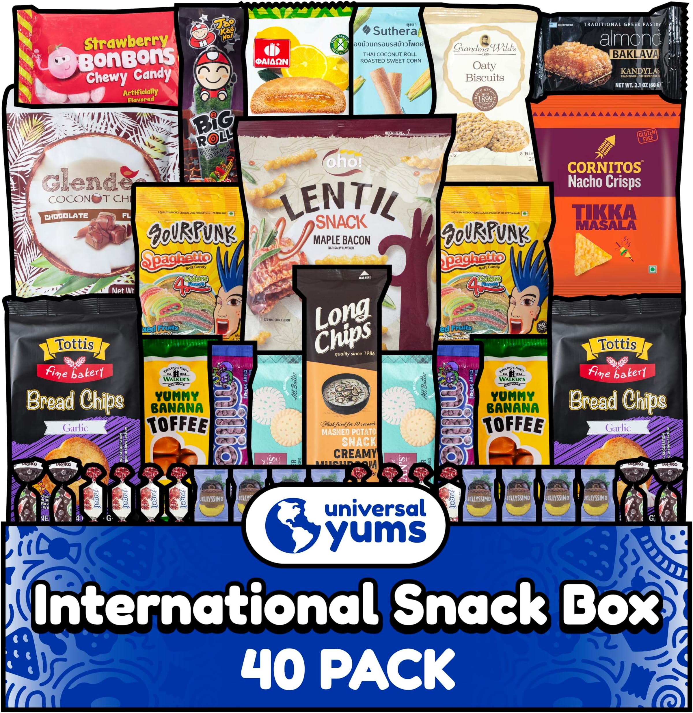 Amazon.com: Universal Yums International Snack Box | Variety Pack Of ...
