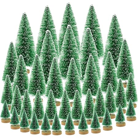 Amazon.com: 49PCS Artificial Mini Christmas Trees,Christmas Mini Table ...
