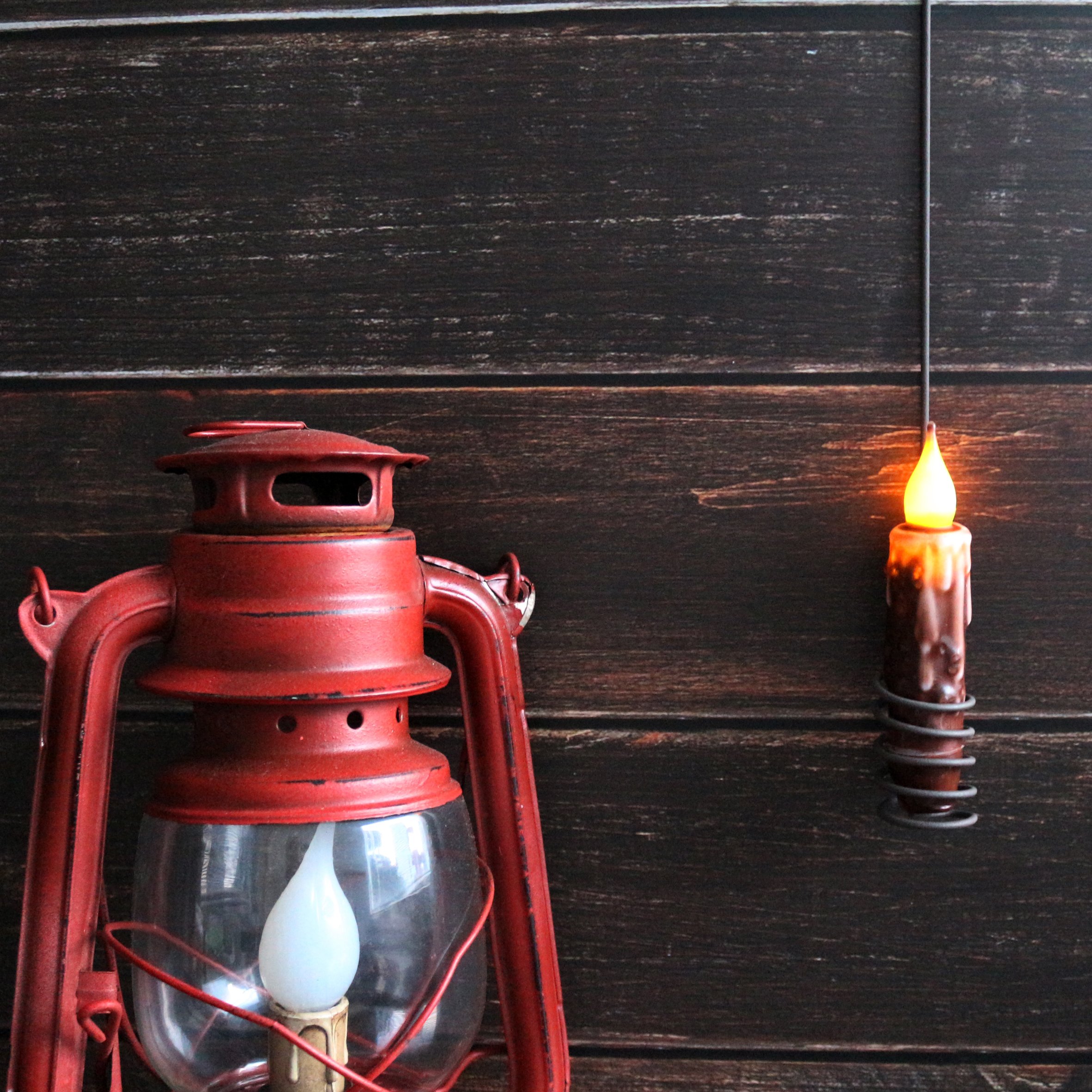 Primitive Lantern Light Candles New Primitive BATTERY OPERATED BLACK