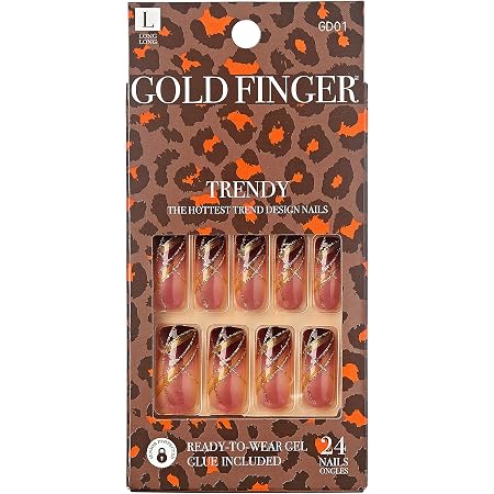 Amazon.com: Gold Finger Full Cover Nails Gel Glam Ready to Wear Gel ...