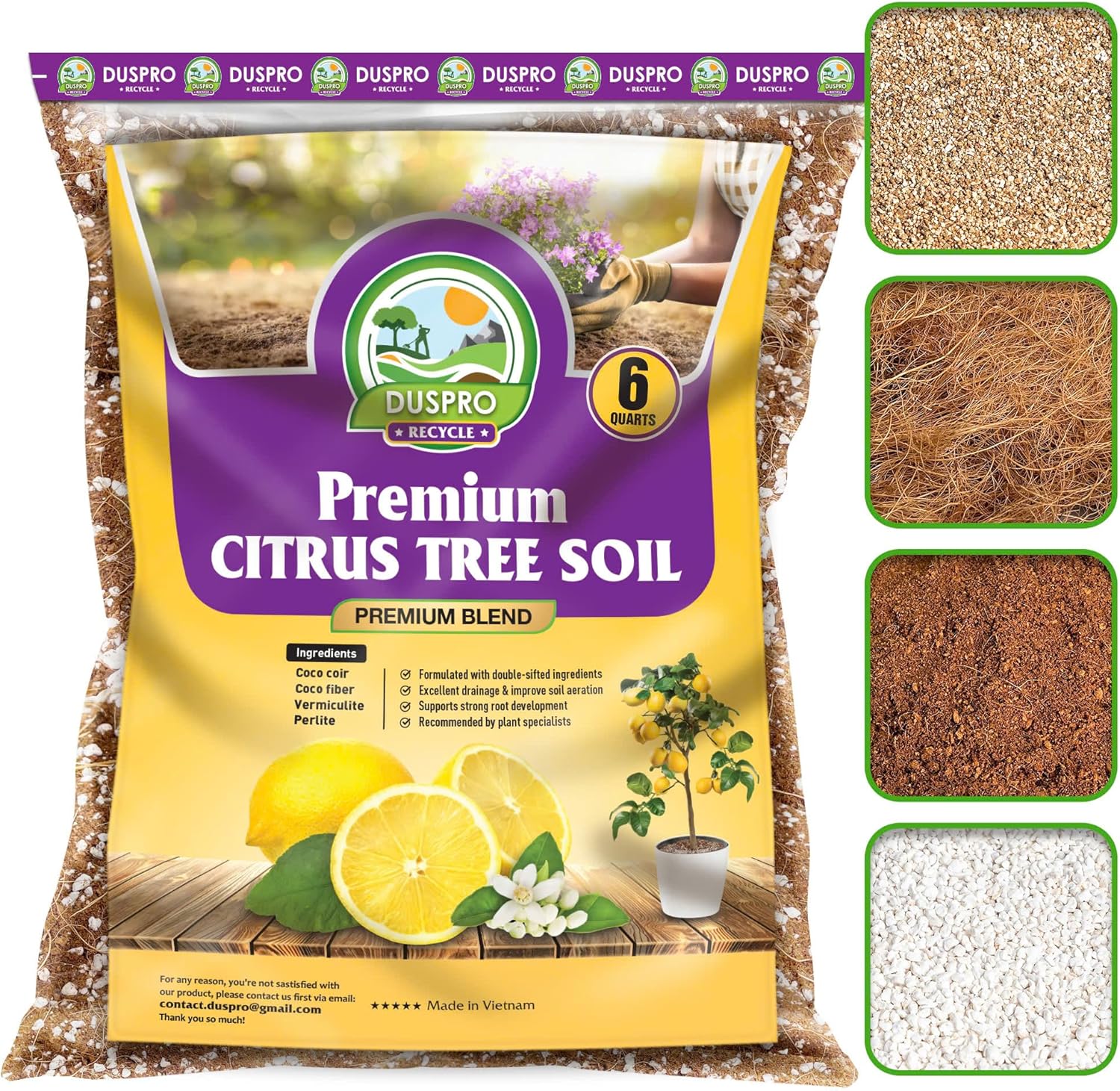 Amazon.com : DUSPRO Recycle Citrus Tree Potting Soil Mix for Potted ...