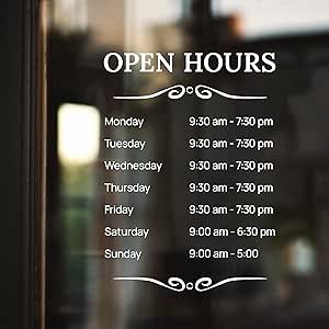 Custom Business Sign - Window Store Logo - Operation Hours Indoor ...