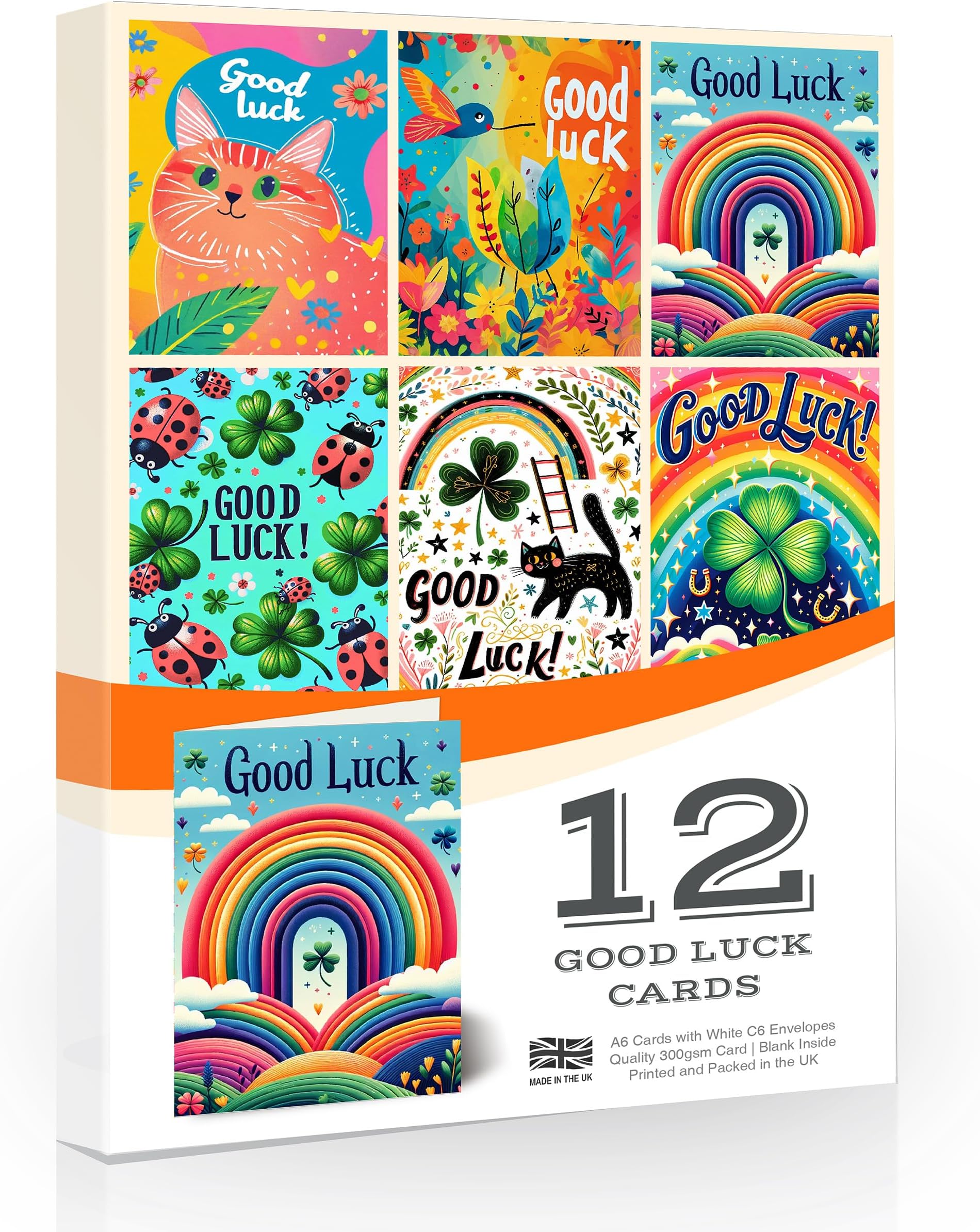 Olivia Samuel 12 x Good Luck Cards Folding Style Multi Pack with ...