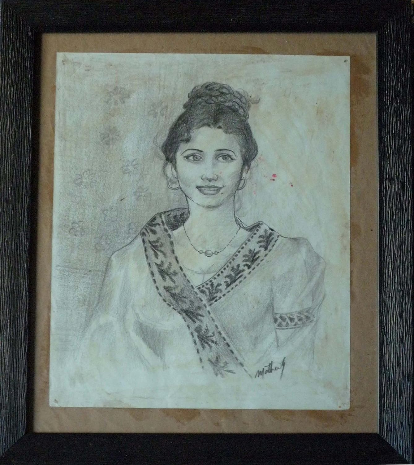 Nazarethlion '010a_Lady_pecil_Sketch ' (Painting, 31 cm x 37 cm x 1.5 ...